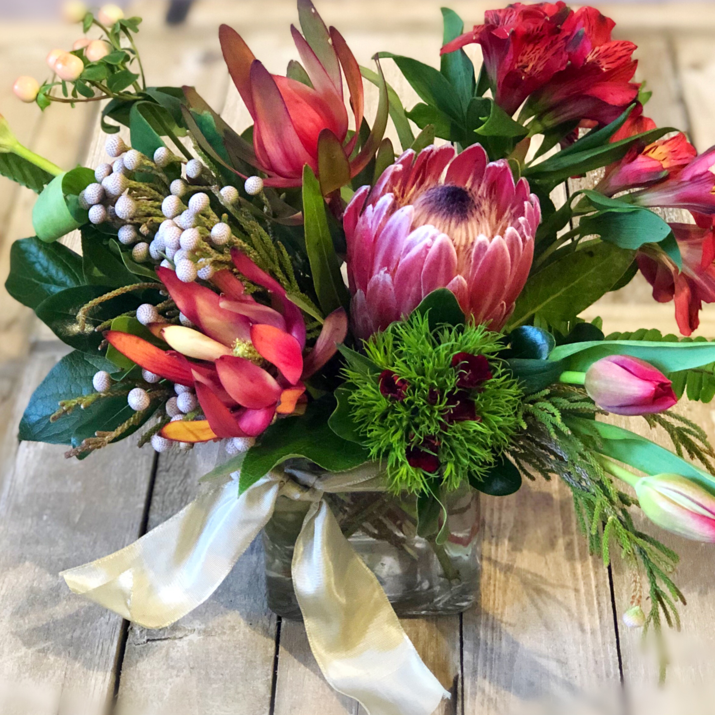 Pink Mink Protea Arrangements